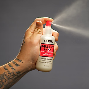 RUSK Designer Collection Multi 12 In 1 W8less Miracle Leave in Treatment, 6 Oz, Versatile Styling Product, Adds Shine, Smoothest, Detangles, Controls Frizz, and Protects Haircolor