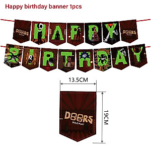 door birthday party supplies game theme birthday fovors robot door birthday decoration for kids include happy birthday banner cake topper balloon wableware