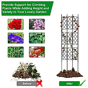 MYard Upgraded Garden Trellis for Climbing Plants, 64"x18" Plant Frame for Potted Plants with Twist Tie, Plant Support Screen Trellis for Flowers Vine Vegetable Indoor Outdoor
