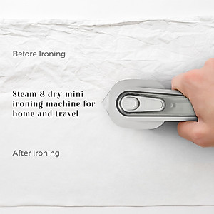 Pursonic Mini Portable Electric Iron with Quick Warm-Up, 60ml Water Tank - Small & Lightweight Ironing Board for Home & Travel - Fine Mist Travel Iron Mini with Steam