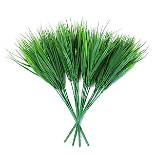 JUYO VONSAN® Faux Grass Plant Artificial Plants 8pcs Artificial Plastic Wheat Grass for Indoor Outside Home Garden Office Decoration (8)