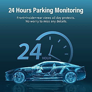 iiwey Dash Cam Front Rear and Inside 1080P Three Channels with IR Night Vision Car Camera SD Card Included Dashboard Camera Dashcam for Cars HDR Motion Detection and G-Sensor for Car, Taxi, Uber