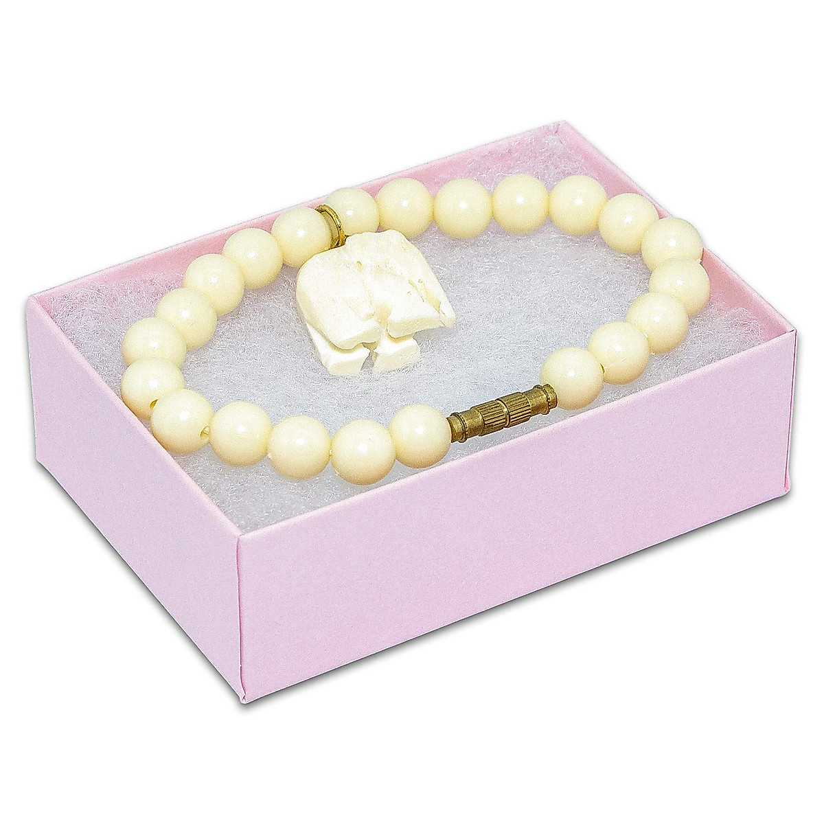 TheDisplayGuys - 100-Pack #32 Cotton Filled Cardboard Paper Jewelry Boxes Gift Case - Pastel Pink (3.3" x 2.3" x 1.0") - for Shipping or Storage