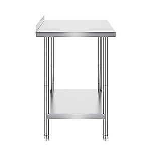 VEVOR 24 x 30 x 36 Inch Stainless Steel Work Table, Commercial Food Prep Worktable Heavy Duty Prep Worktable, Metal Work Table with Adjustable Height for Restaurant, Home and Hotel