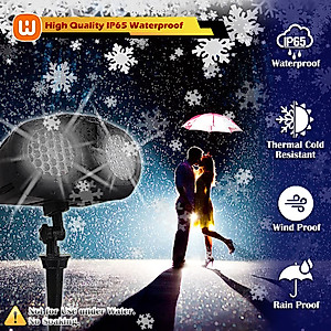 2022 Snowflake Projector Lights Remote Controlled, Upgraded Rotating Snowfall LED Lighting Projector Landscape Waterproof for Garden Patio Indoor Home Wedding Party Holiday Decorations