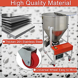 HayWHNKN Dry Powder Mixer Blender Feed Mixing Machine 165lbs Dry&Wet Powder Mixer Particle Granule Blender Stainless Steel 110V 3KW