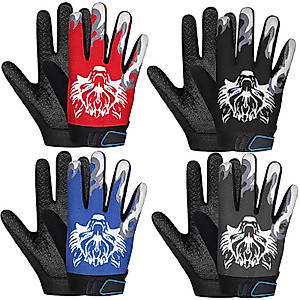 8 Pcs Kids Cycling Gloves Boys and Girls Youth Full Finger Bike Gloves Children Mountain Bicycle Gloves Bulk Warm Sport Gloves Nonslip Toddler Fishing Gloves for Outdoor Sport Climbing Football