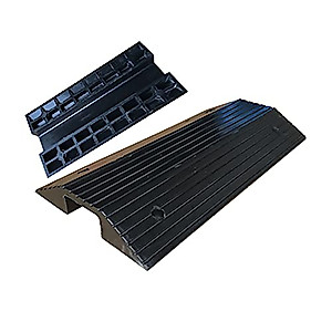 Heavy Duty Rubber Doorway Ramps for Wheelchairs, 31.5in Long Threshold Ramps for Bike Motorcycle Garage Door Curb (31.5"×19.7"×3.9")