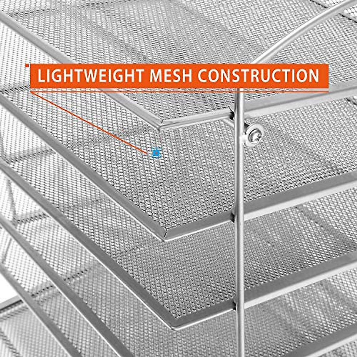 CLATINA 6-Tier Metal Mesh Desk File Organizer Desktop Letter Tray Paper Document Holder for Office Home School Gray