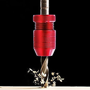 Drill Bit Depth Stop Collar, Adjustable Drill Stop Collar Aluminum Alloy Red Anti Slip Nylon Inner Ring Drill Stop Collar for Woodworking Tools and Hand Tools(6mm-11mm)