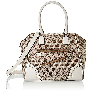GUESS Frankie Uptown Satchel, Brown Logo