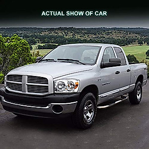 SCITOO Towing Mirrors Pair Set Manual Black Side View Mirrors fit 94-01 for Dodge for Ram 1500 94-02 for Ram 2500 3500 Manual Control Feature w/Support Brackets