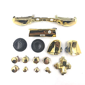 Bumpers Triggers Buttons Thumbstick Cap DPad LB RB LT RT for Xbox One Slim Xbox One S Controller - Chrome Gold