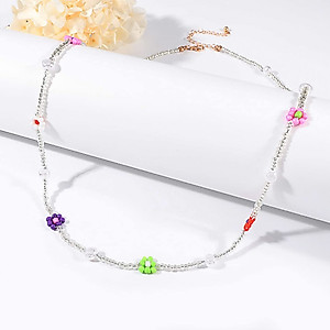 Sixexey Beads Waist Chain Colorful Beaded Body Chain Flower Belly Chains Summer Beach Body Jewelry for Women