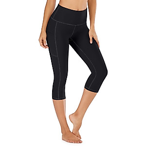 IUGA High Waisted Yoga Pants for Women with Pockets Capri Leggings for Women Workout Leggings for Women Yoga Capris