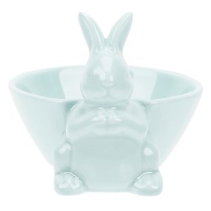 DOITOOL Bunny Candy Dish Easter Rabbit Bowl Ceramic Fruit Bowl Snack Serving Bowl Easter Salad Dessert Bowl Table Decoration (Blue)