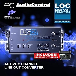 AudioControl LC2i PRO 2-Channel Line Output Converter with Impedance Matching, AccuBASS, GTO, Audio Signal Sense, 12V Turn-On and ACR-1 Dash Remote Subwoofer Control