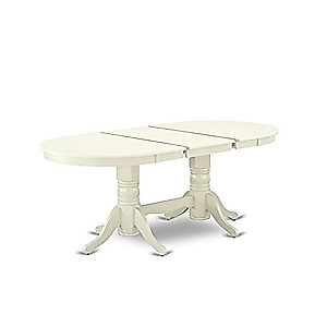 BOWERY HILL Oval Traditional Wood Dining Table in Linen White