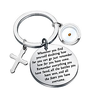 TIIMG Mustard Seed Inspirational Quote Keychain Faith Jewelry Religious Christian Gift Motivational Gift (Mustard Seeds whenever)