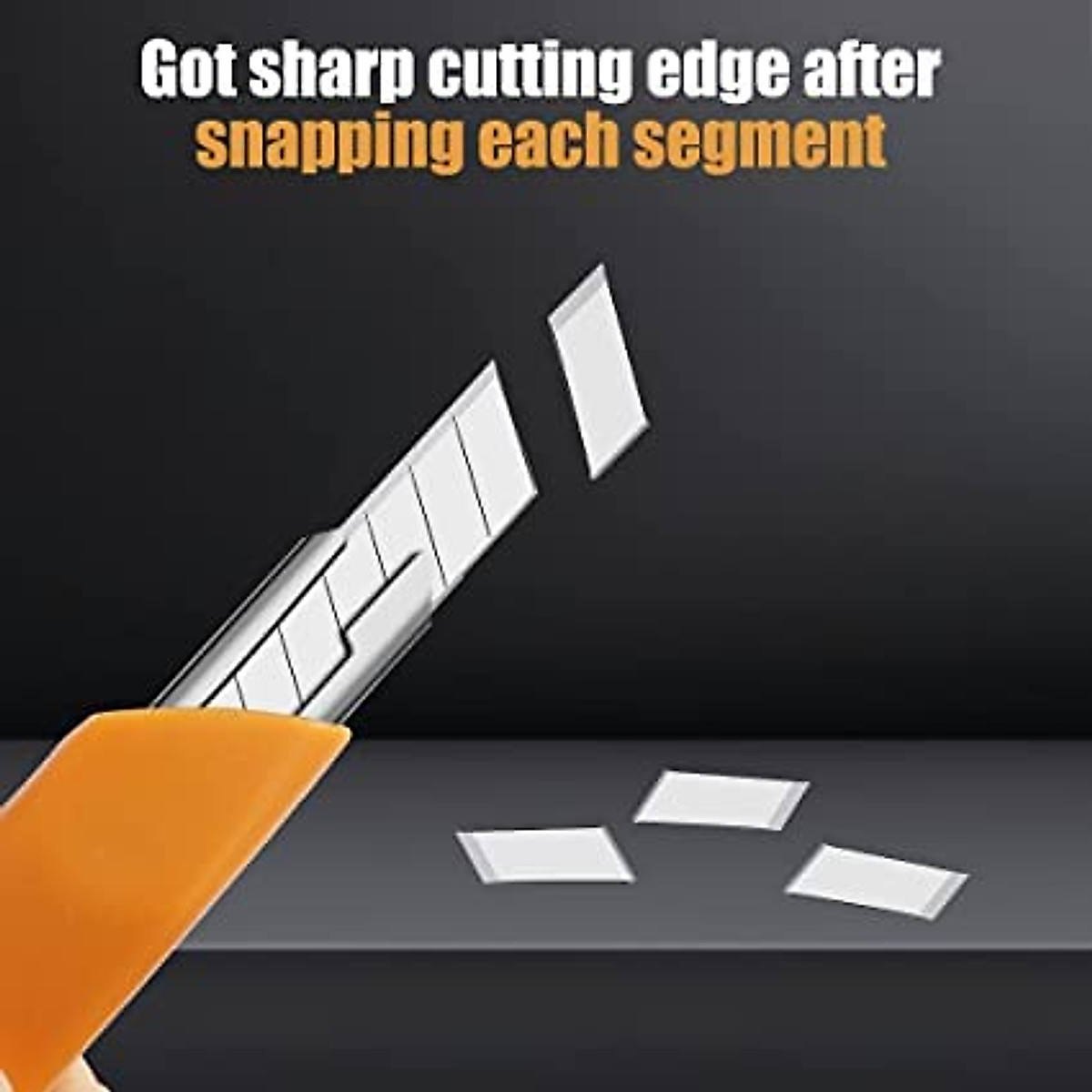 MulWark 100PC 9MM Snap Off 60 Degree Utility Knife Replacement Blades, Multi-Purpose Sharp Precision Box Cutter Blade for Universal Retractable Cutting Knives