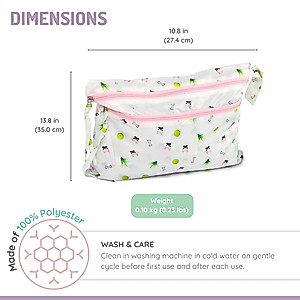 melii Waterproof Wet & Dry Bag with Handle, for Wet Bathing Suits, Diapers and Potty Training and Dishes, 14x11 (Bulldog)