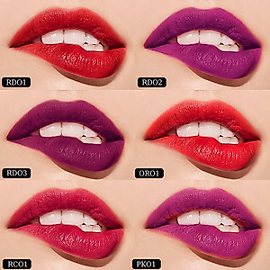 SOVONCARE MANZIMIAO 6 Colors Matte Liquid Lipstick, Wine Lip Tint Waterproof Natural Long Lasting Lip Gloss Mini Make Up Lip Sticks Wine Bottle