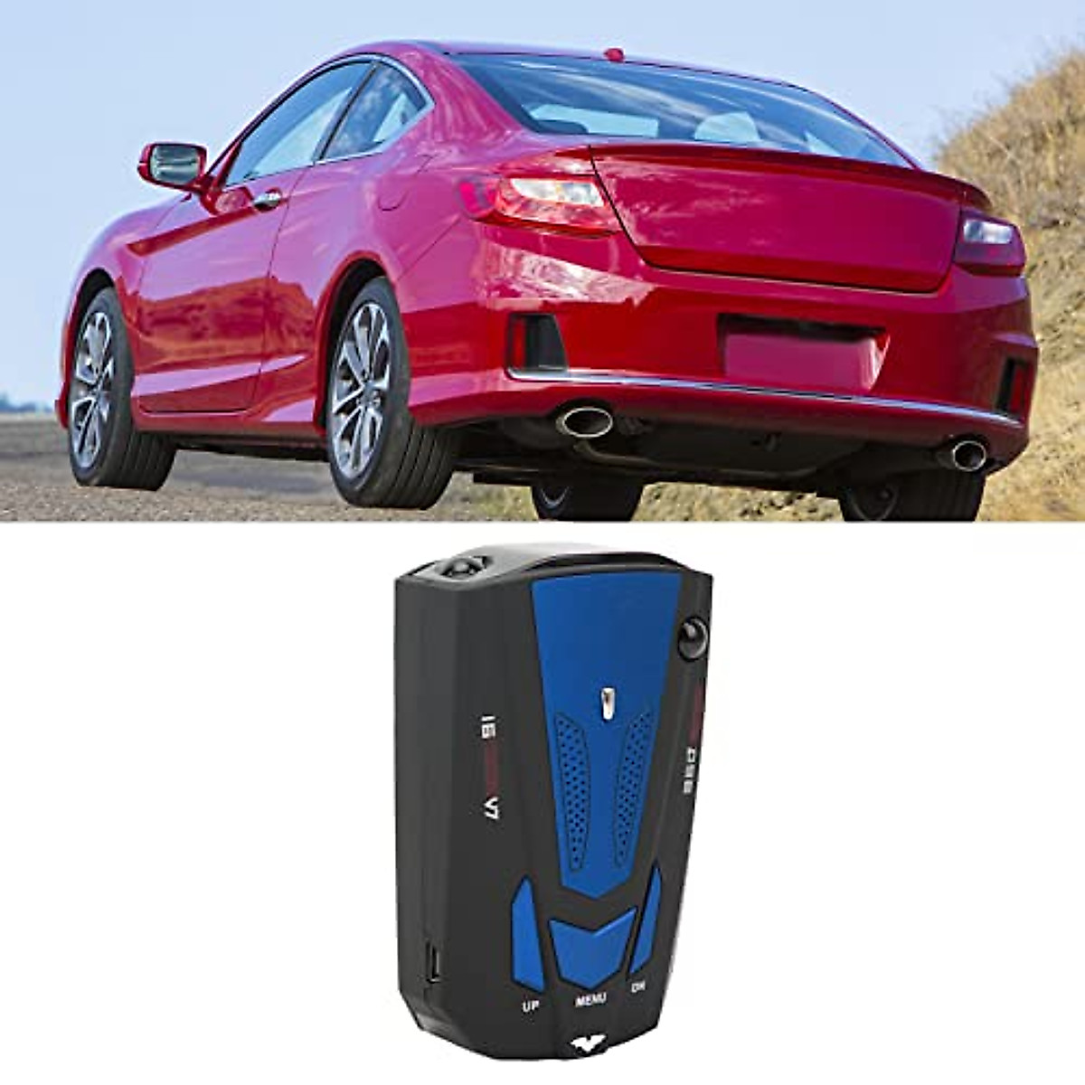 Car Radar Detector, Dc 12v Long Range Laser Radar Detector with 360 Degree Protection, Voice Alerts and and Speed Camera Alerts Vehicle Electronics Car Speed Detector Radar for Police(Blue)