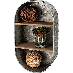 Primitives by Kathy Washtub Wooden Double Shelf 9.50" x 17.25" x 4.50"