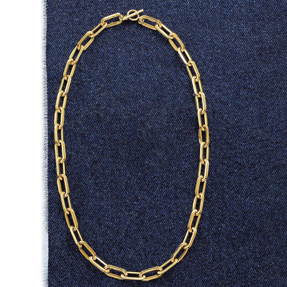 Ross-Simons Italian 18kt Yellow Gold Paper Clip Link Necklace. 16 inches