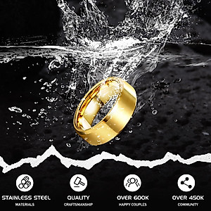 Jstyle Stainless Steel Rings for Men Wedding Ring Cool Simple Band 8 MM 3 Pcs A Set (9.5)