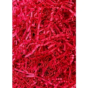 MagicWater Supply Soft & Thin Cut Crinkle Paper Shred Filler (2 LB) for Gift Wrapping & Basket Filling - Red