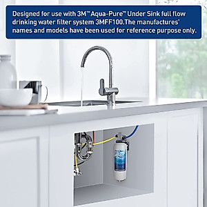 PERCOLA 3MFF101 Under Sink Water Filter, Replacement for Under Sink Full Flow Filtration System 3M Aqua-Pure 3MFF100, 70020249663 6,000 Gallons (1 Pack)