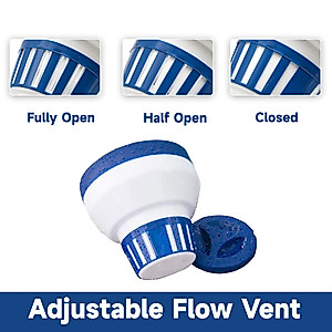 WWD POOL Floating Pool Chlorine Dispenser Fits 1-3" Tabs Bromine Holder Chlorine Floater (Blue)