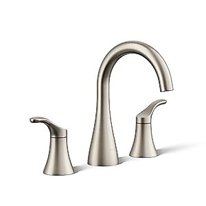 Kohler 27390-4K-BN SIMPLICE® Widespread bathroom sink faucet, 1.0 GPM, Vibrant Brushed Nickel