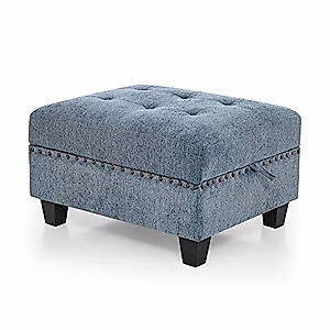 Melpomene U Shape Sectional Sofa DIY Sofa Combination (Blue, Ottoman)