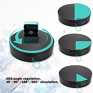 Leadleds Motorized Rotating Display Stand 7.7", USB and Battery Powered Turntable Display Stand for Photography, Video Shot, Product, Shoes(Black)