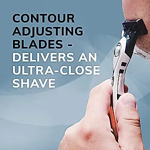 BIC Hybrid Flex 5 Titanium 5 Blade Disposable Razors for Men, For a Smooth and Comfortable Shave, 1 Handle and 7 Cartridges, 8 Piece Razor Set