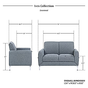 Lexicon Ives Living Room Loveseat, Blue