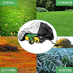 Coverify Zero-Turn Mower Cover Waterproof Heavy Duty Oxford Fabric- Riding Lawn Mower Cover Fits Decks up to 50", Universal Fit 81"L x 46"W x 50"H with Windproof Storage Bag