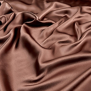 Silky Satin Charmeuse Solid Chocolate, Fabric by the Yard