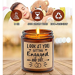 KrysDesigns Look at You - Getting Engaged & Shit Candle - Wedding Gift - Funny Candle - Best Friend Gift - Lavender Scented Candles - Soy Candles, 8oz