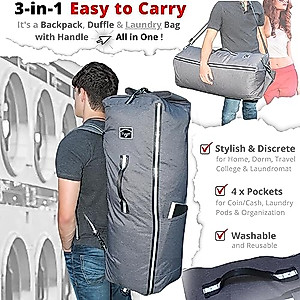 Backpackio Laundry Backpack Duffle | XL Heavy Duty Laundry Bag | Military Style