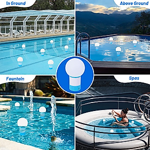 Pool Chlorine Floater for 1 Inch Tablets, 2 in 1 Floating Chlorine Dispenser with 3.4 Inch LED Ball Lights, Chlorine Tablet Holder for Small Above Ground and Inground Pools, Spa, Hot Tub-2 Pack