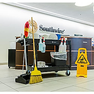 Southwire 65240340 Small 2 Shelf Utility/Service Cart, Lipped Shelves, 500 Lbs Capacity for Warehouse/Garage/Cleaning/Manufacturing