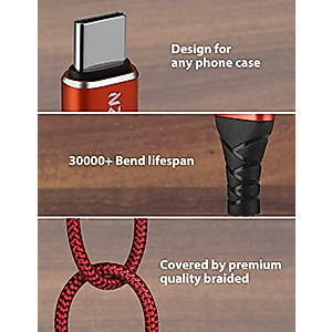 USB C Cable 6 ft [2 Pack],USB-A to USB-C Fast Charging Durable Nylon Braided Type C Cord Compatible with Samsung Galaxy S10 S9 S8 S20 A73 A51,Note 10 9 8 Android Cell Phone USB C Charger Cable Red