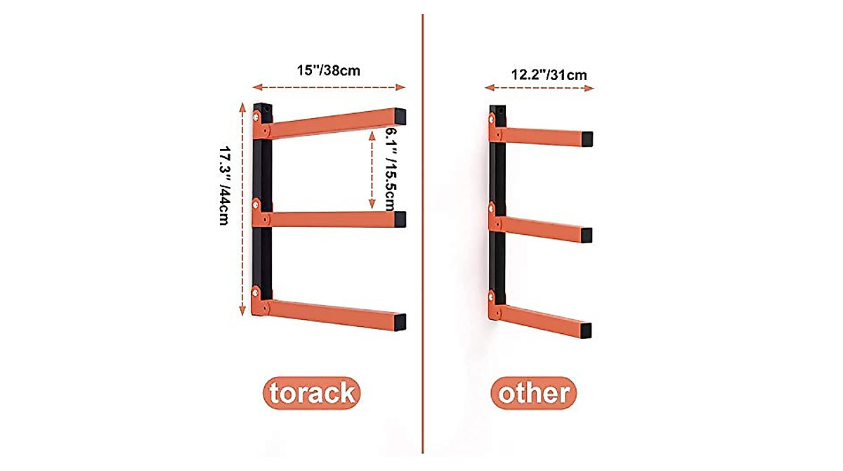 TORACK Lumber Storage Rack - Heavy-Duty Wall Organizer