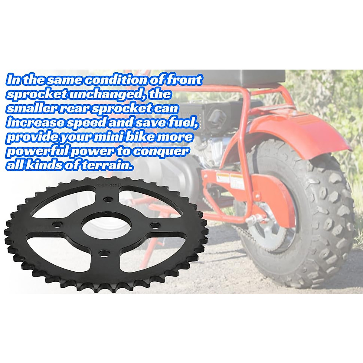 YOXUFA 40/41/420 Chain 40T Tooth Mini Bike Sprocket 40mm Bore for Coleman BT200X CT200U CT200U-EX Baja Warrior TrailMaster Massimo MB165 MB200 Predator 212 196cc 200cc 6.5hp Powersports Go Kart Parts