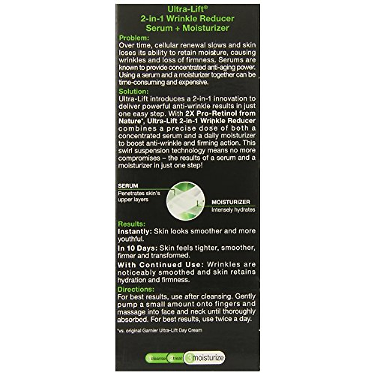 Garnier SkinActive Ultra-Lift Anti-Aging Moisturizer & Serum, 1.7 Ounce, White, 2 Count