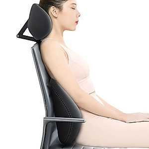 Office Chair Headrest Attachment Universal, Head Support Cushion for Any Desk Chair, Elastic Sponge Head Pillow for Ergonomic Executive Chair, Adjustable Height & Angle Upholstered, Chair Not Include