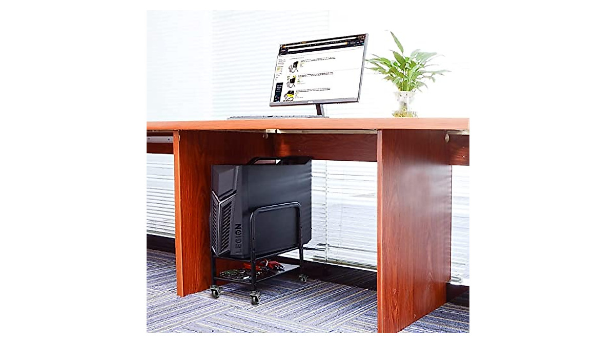 Adjustable CPU Tower Stand with 360° Locking Wheels | 360Tronics